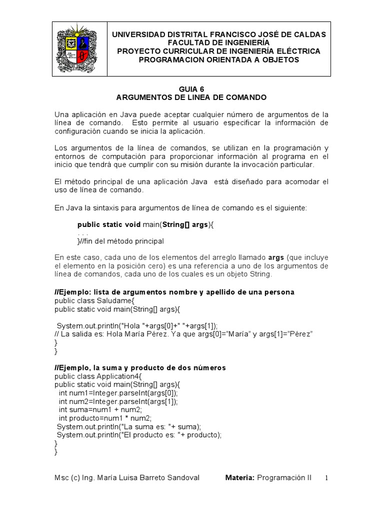 6-Argumentos de Linea de Comando | PDF | Interfaz de línea de comando ...