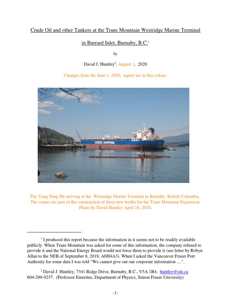 Tankers at The Westridge Terminal - R3 | PDF | Oil Tanker | Barrel (Unit)