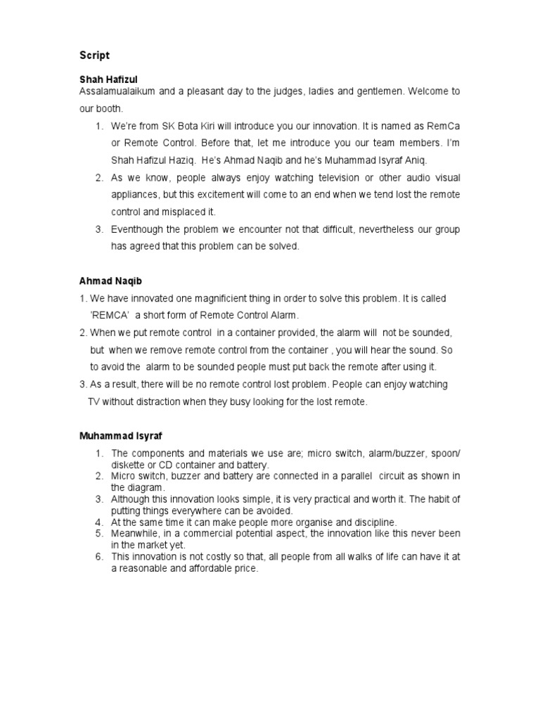 Script: Shah Hafizul | PDF | Electromagnetism | Equipment