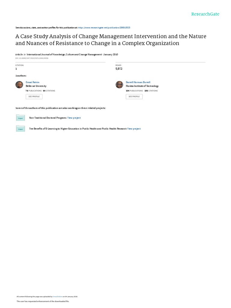 ACase Study Analysisof Change Management | PDF | Computers