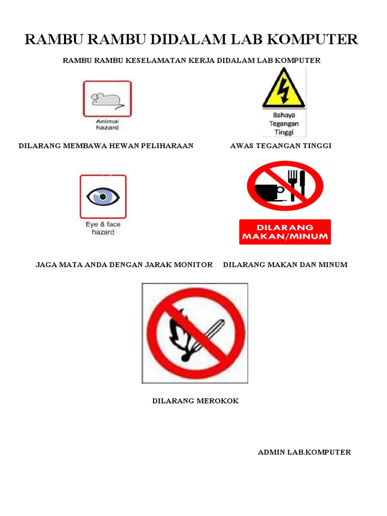 Rambu-Rambu Lab Komputer | PDF