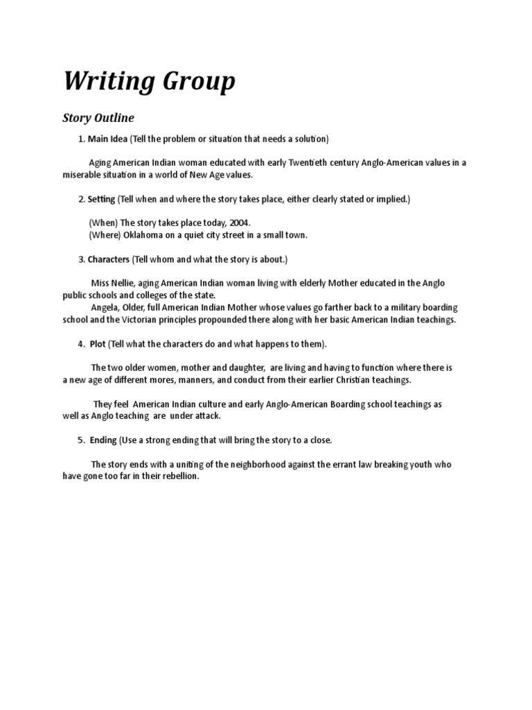 Writing Group: Story Outline | PDF | Narrative | Essays