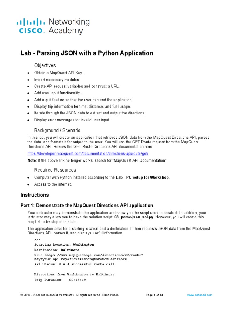 1.3.3.1 Lab - Parsing JSON With A Python Application | PDF | Json | Application Programming ...