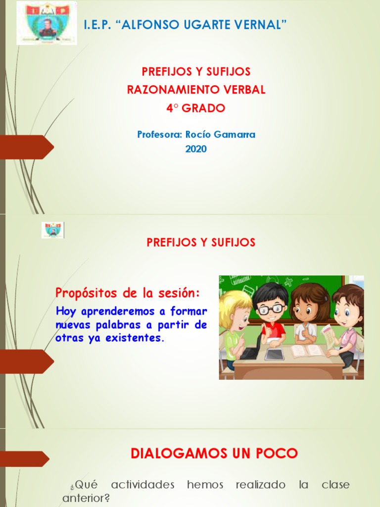 11 - JUNIO - PPT-4to - RV - SUFIJOS Y PREFIJOS | PDF | Artes del ...