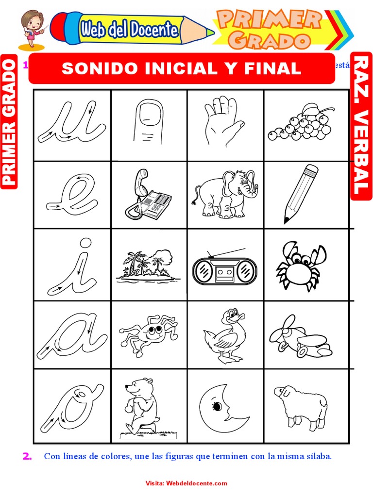 Actividades de Sonido Inicial y Final | PDF