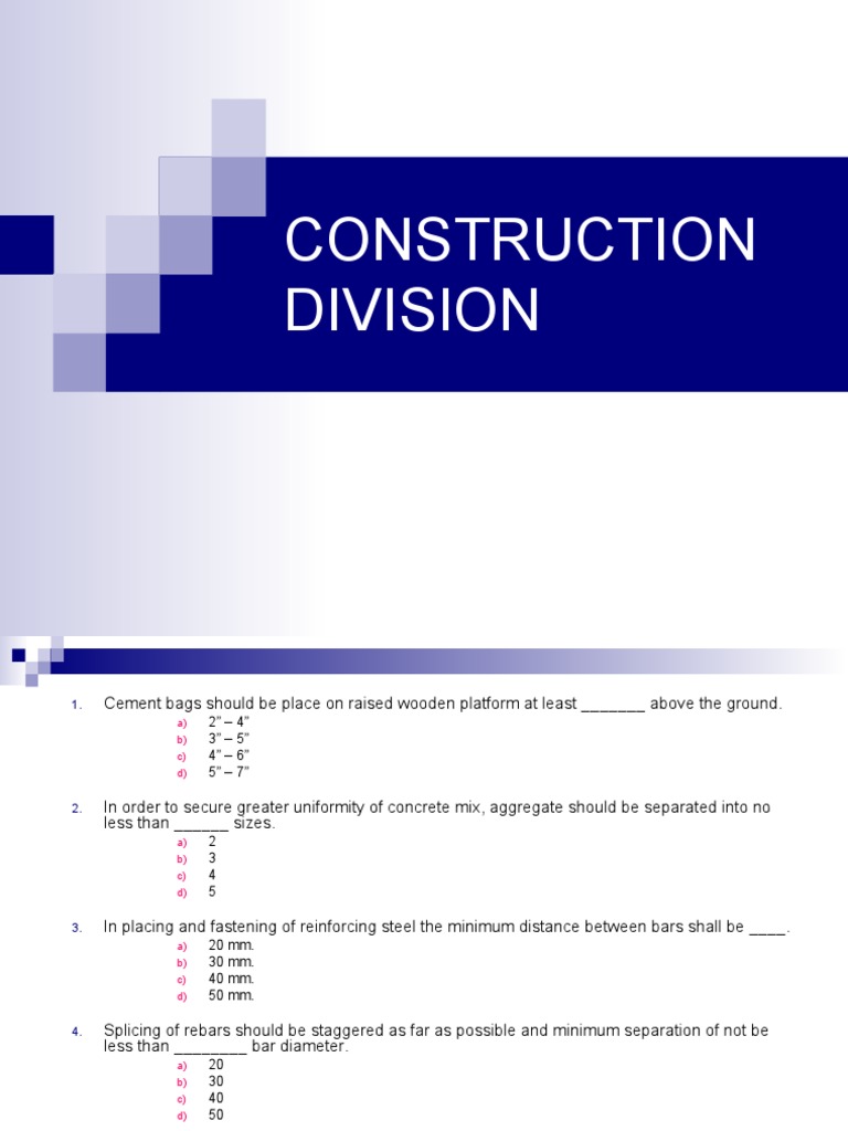 CONSTRUCTION Question | PDF | Deep Foundation | Concrete