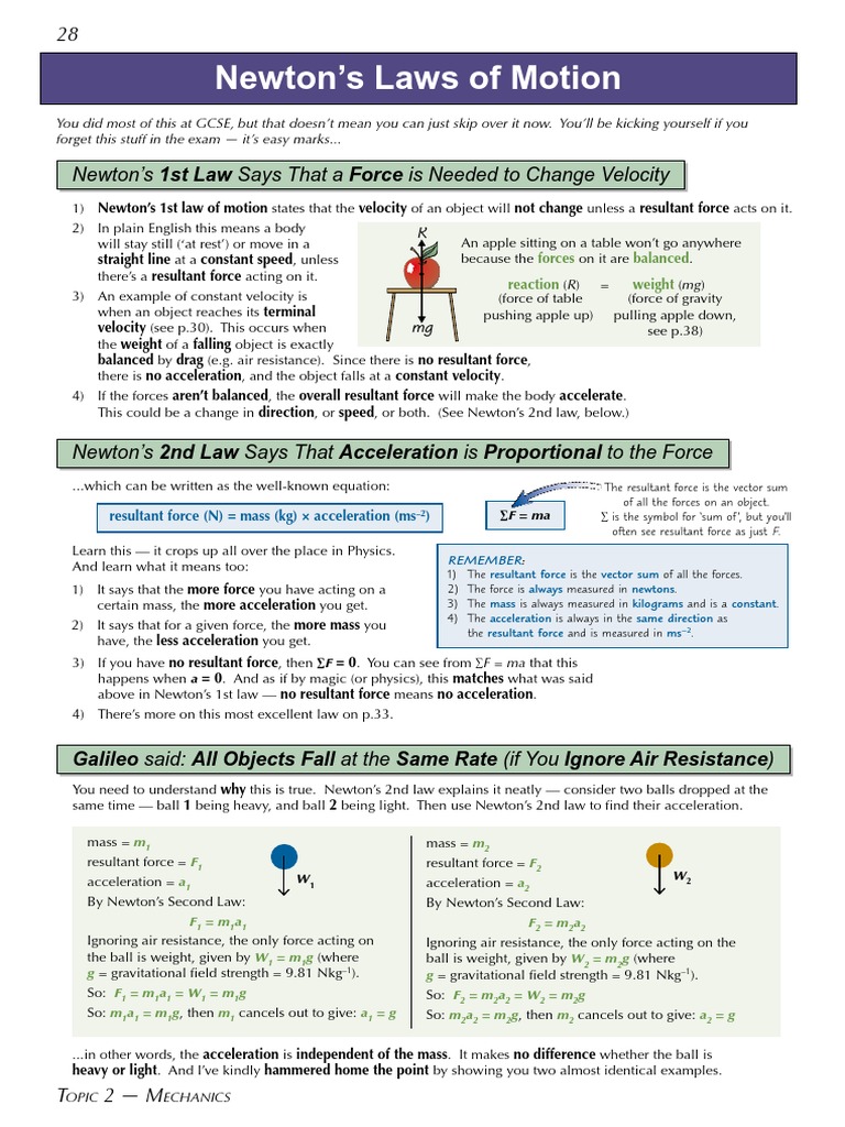 AS LEVEL PHYSICS NOTES Newton's Laws | PDF | Newton's Laws Of Motion ...
