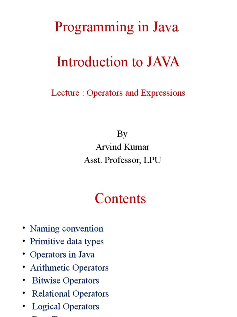 Operators | PDF | Integer (Computer Science) | Computer Programming