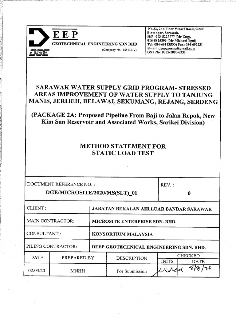 Mos Static Load Test | PDF