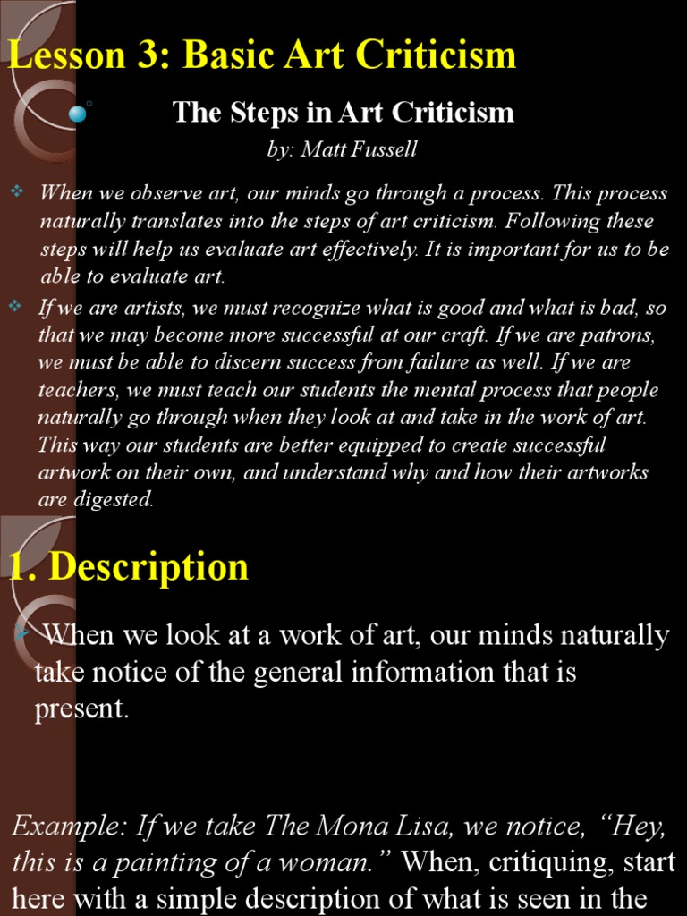 Lesson 3: Basic Art Criticism | PDF | Art Criticism | Color