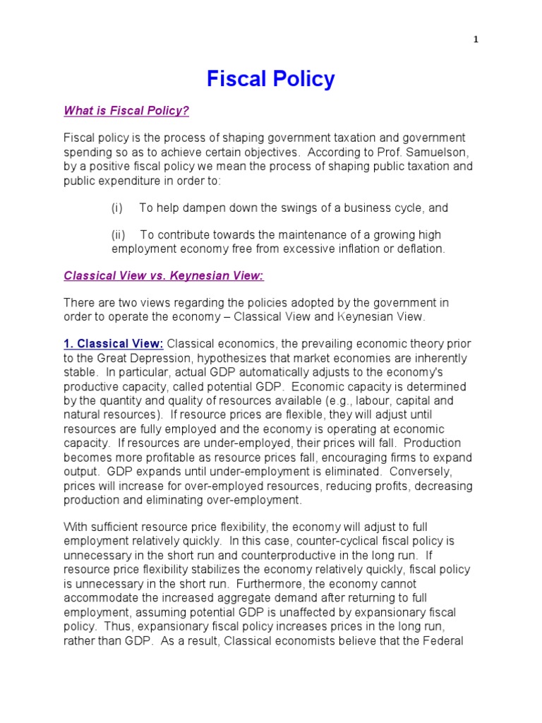 Fiscal Policy | PDF | Fiscal Policy | Macroeconomics