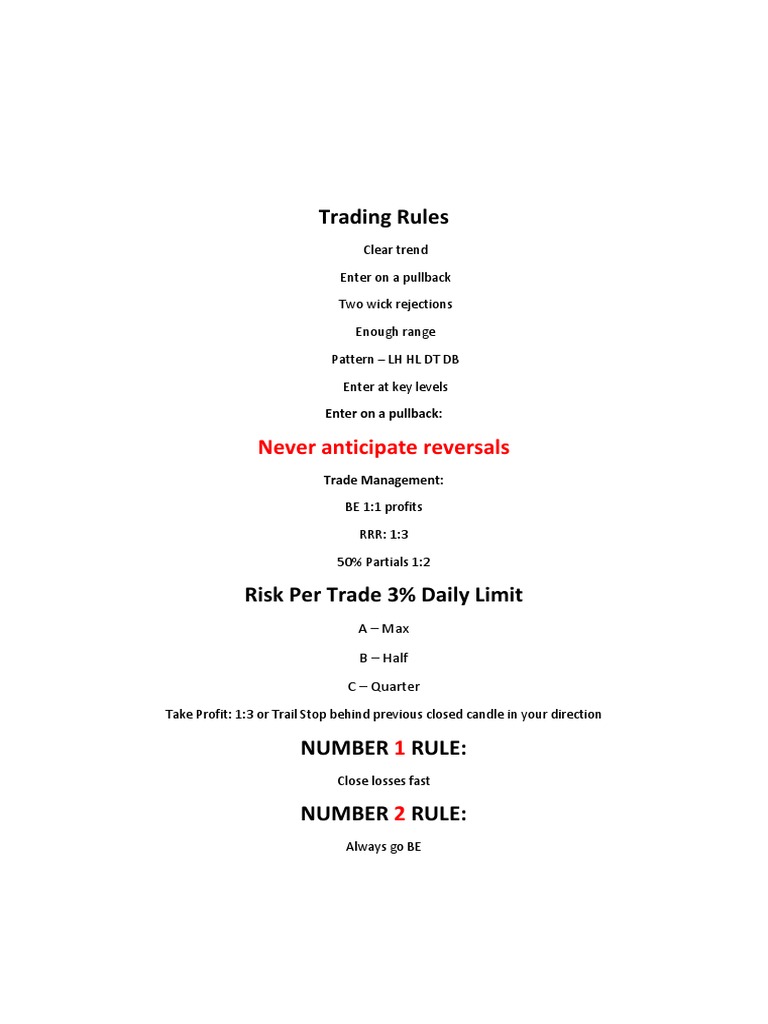 Trading Rules: Never Anticipate Reversals | PDF