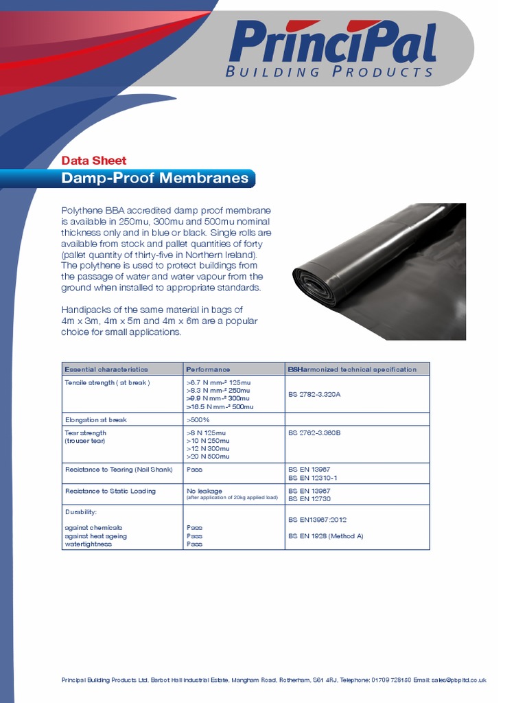 Damp Proof Membranes Data Sheet PDF | PDF