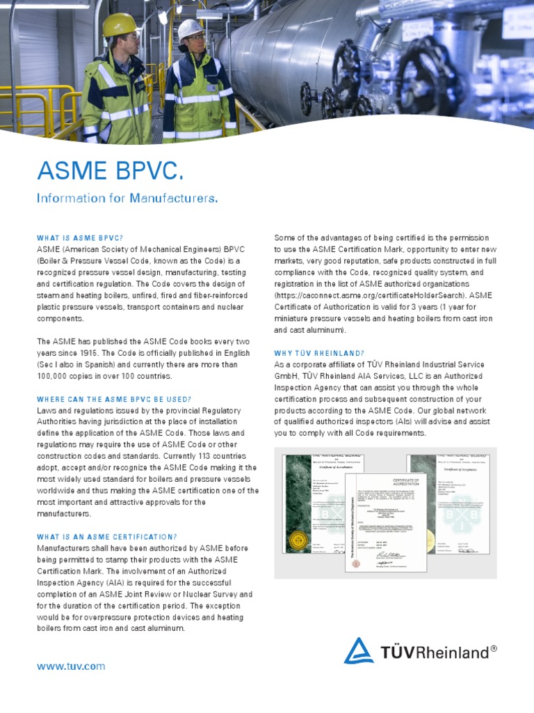 Asme BPVC.: Information For Manufacturers | Download Free PDF | Business