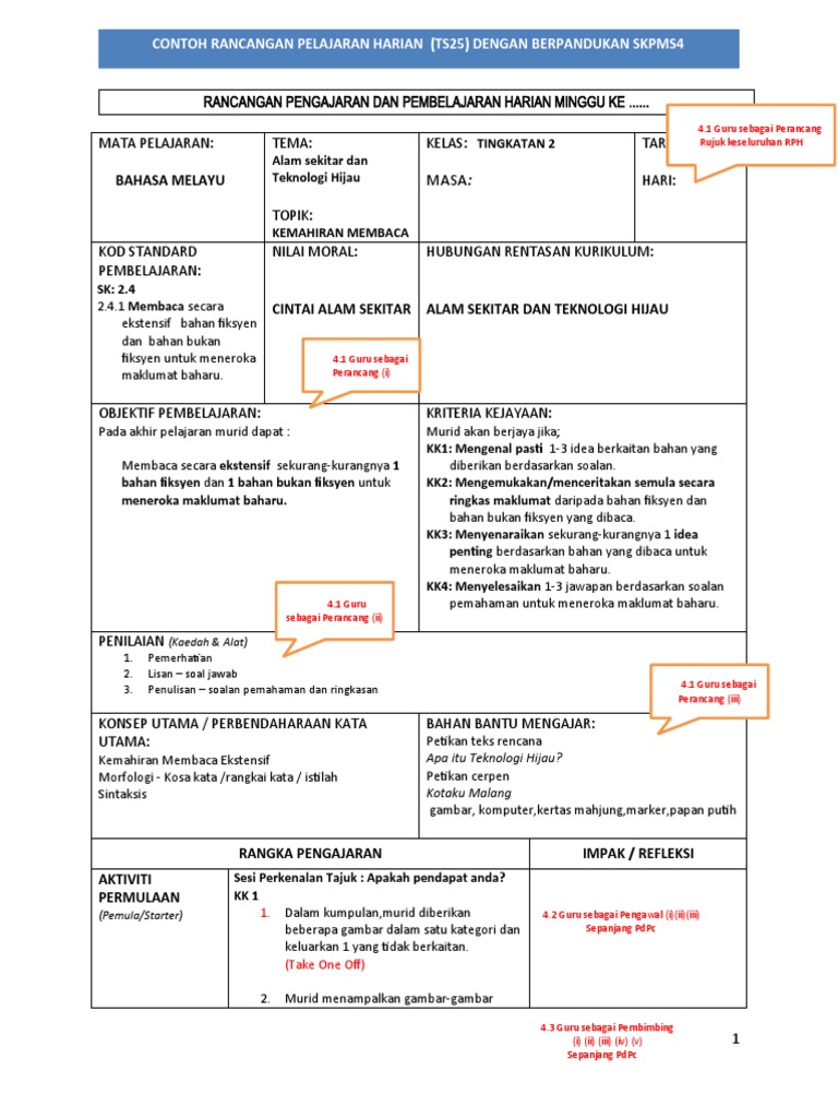 Contoh RPH TS25 KSSM | PDF