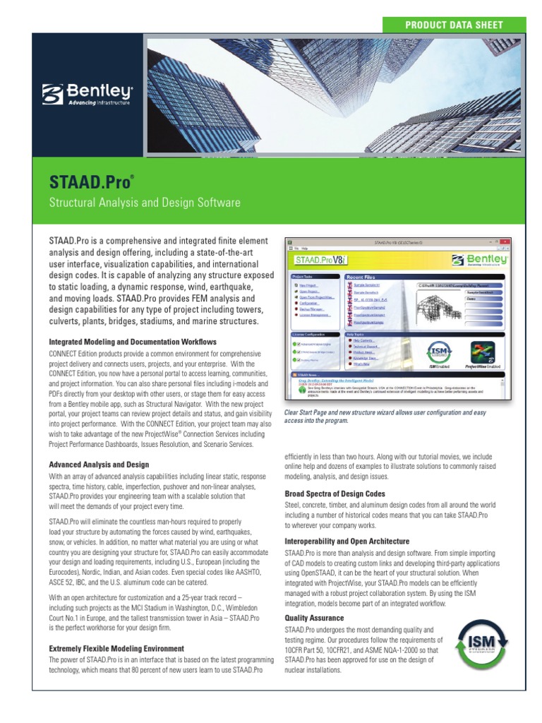 STAAD - Pro: Structural Analysis and Design Software | PDF