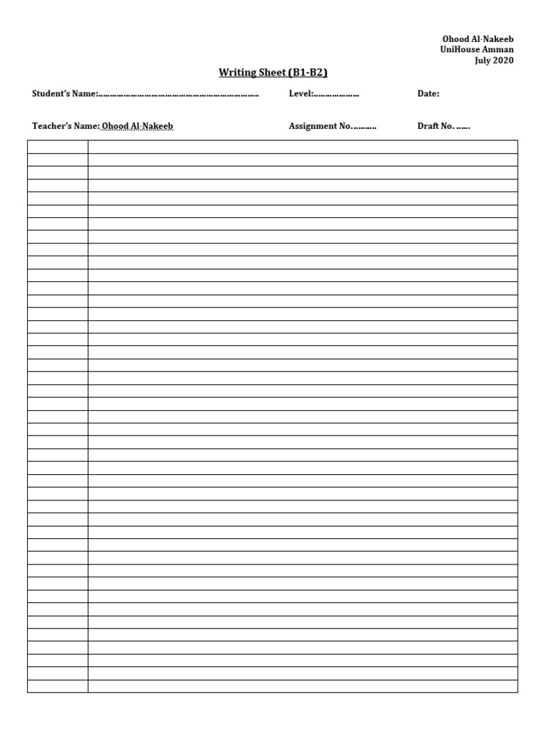 B1-B2 Writing Assessment Criteria | PDF