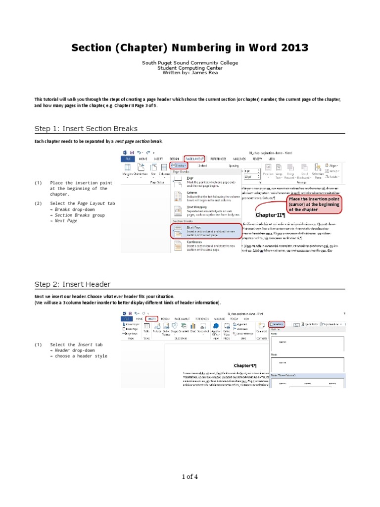section-chapter-numbering-in-word-2013-step-1-insert-section-breaks