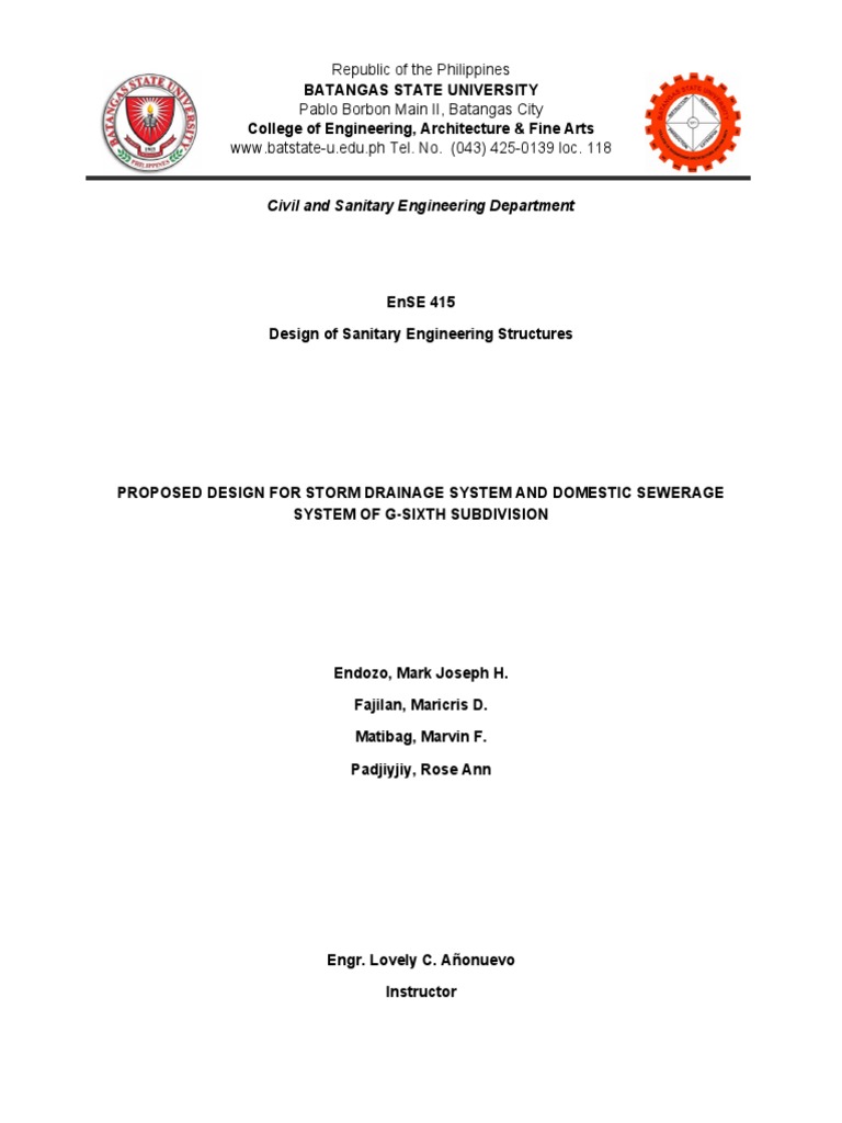 Civil and Sanitary Engineering Department | PDF | Sanitary Sewer | Sewage