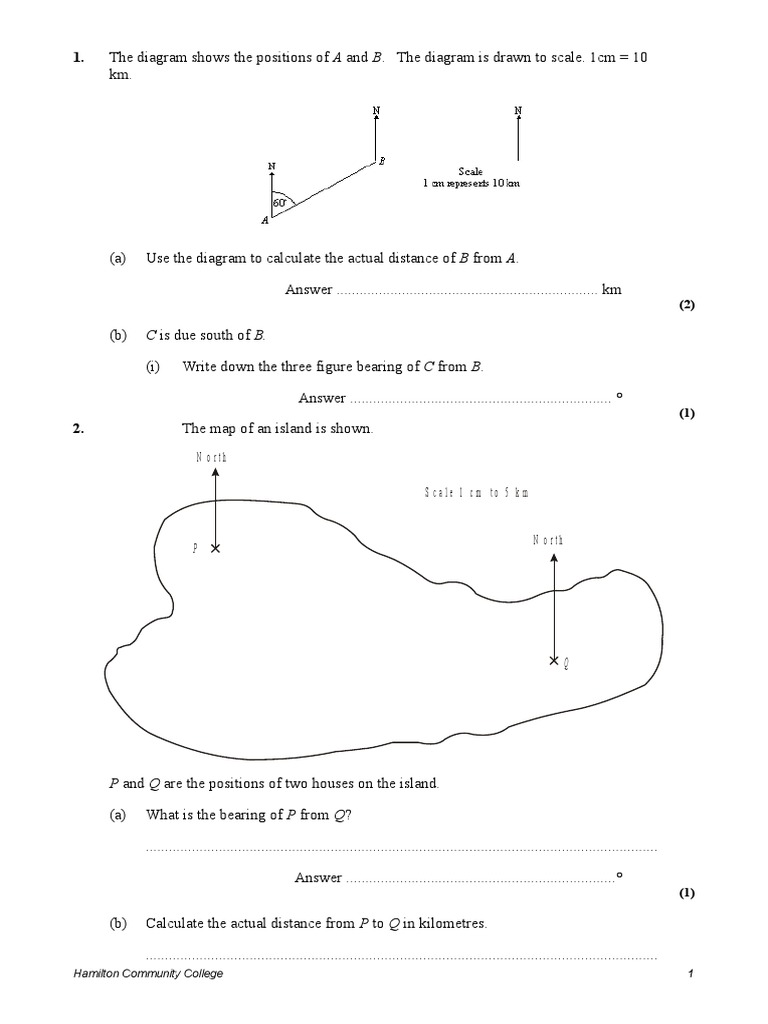 GCSE Questions Bearings | PDF | Space | Scientific Observation