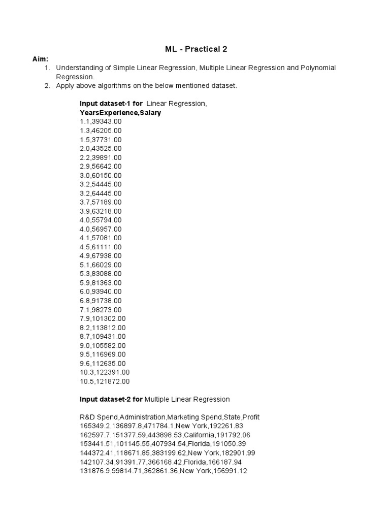 ML-Prac 2 - AIM | PDF | Applied Mathematics | Numerical Analysis