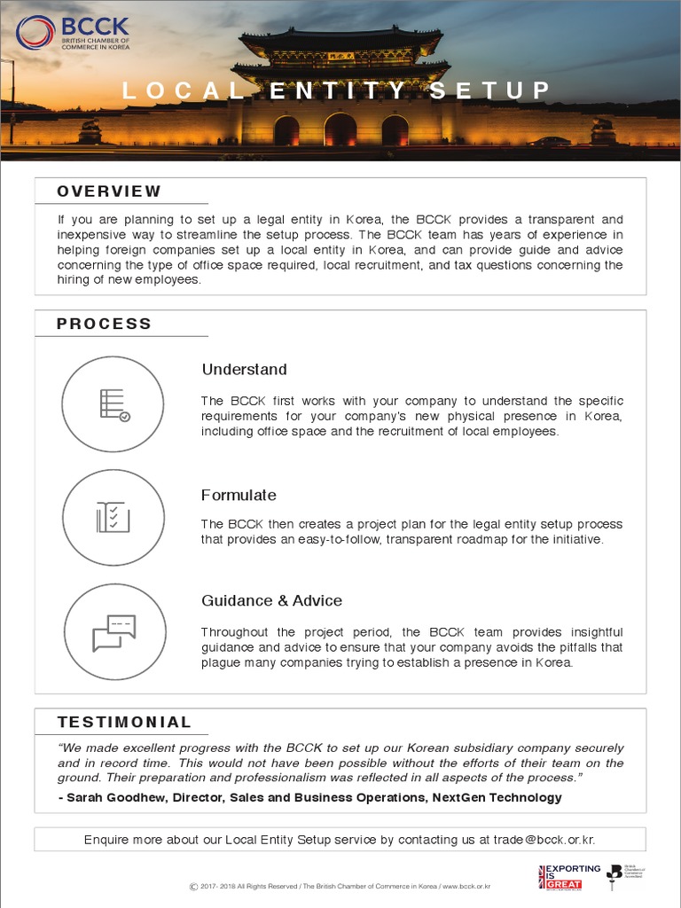 BCCK Trade Services - Local Entity Setup | PDF | Business