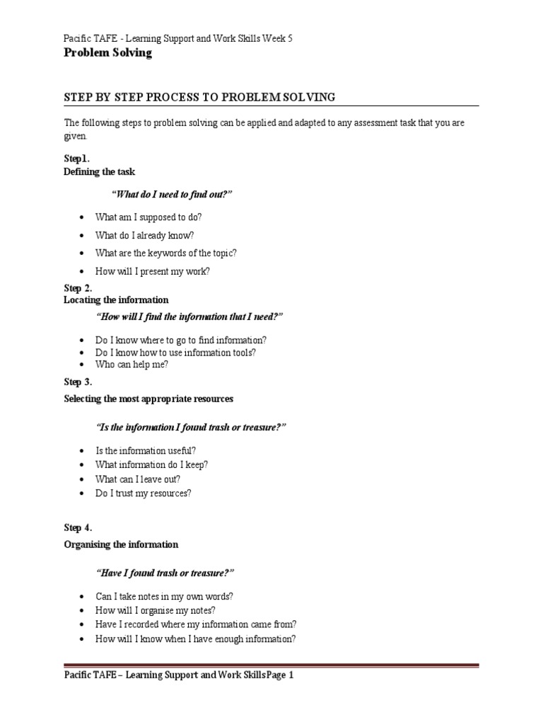 Problem Solving Skills | PDF