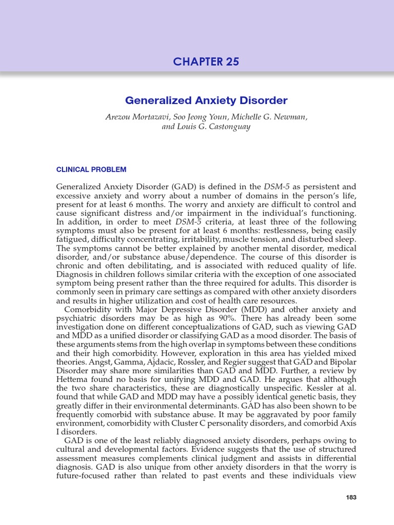 Treating Generalized Anxiety Disorder | PDF | Generalized Anxiety ...
