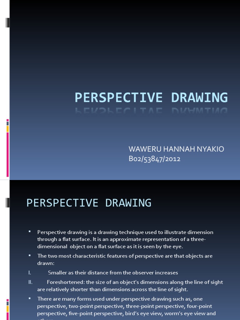 Waweru Hannah Nyakio B02/53847/2012 | Download Free PDF | Perspective (Graphical) | Geometry