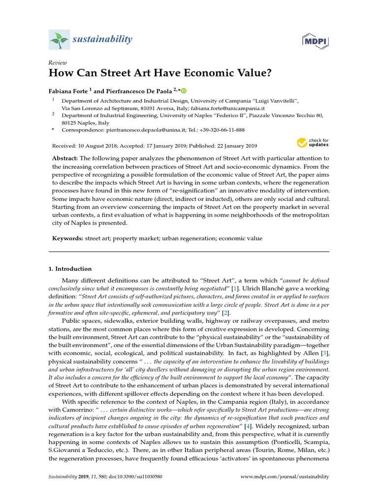 How Can Street Art Have Economic Value?: Sustainability | PDF | Street ...