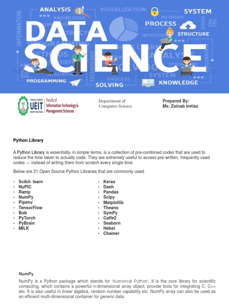 Department of Computer Science: Prepared By: Ms. Zainab Imtiaz | PDF ...