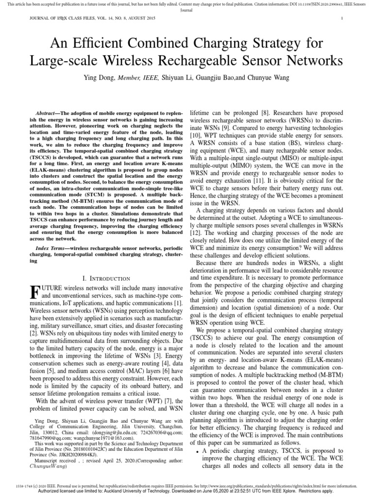 An Efficient Combined Charging Strategy For Large Scale Wireless Rechargeable Sensor Networks