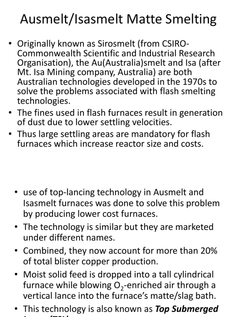 Ausmelt Matte Smelting PDF | PDF | Chemistry | Industrial Processes