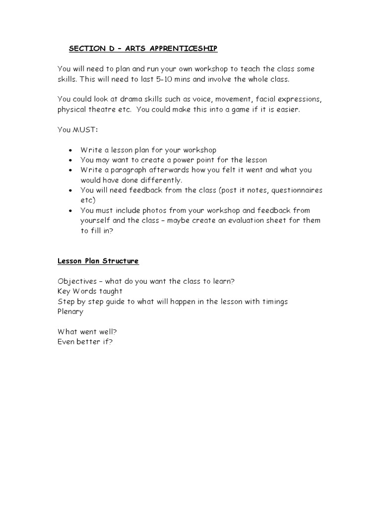 SECTION D Guidance | PDF