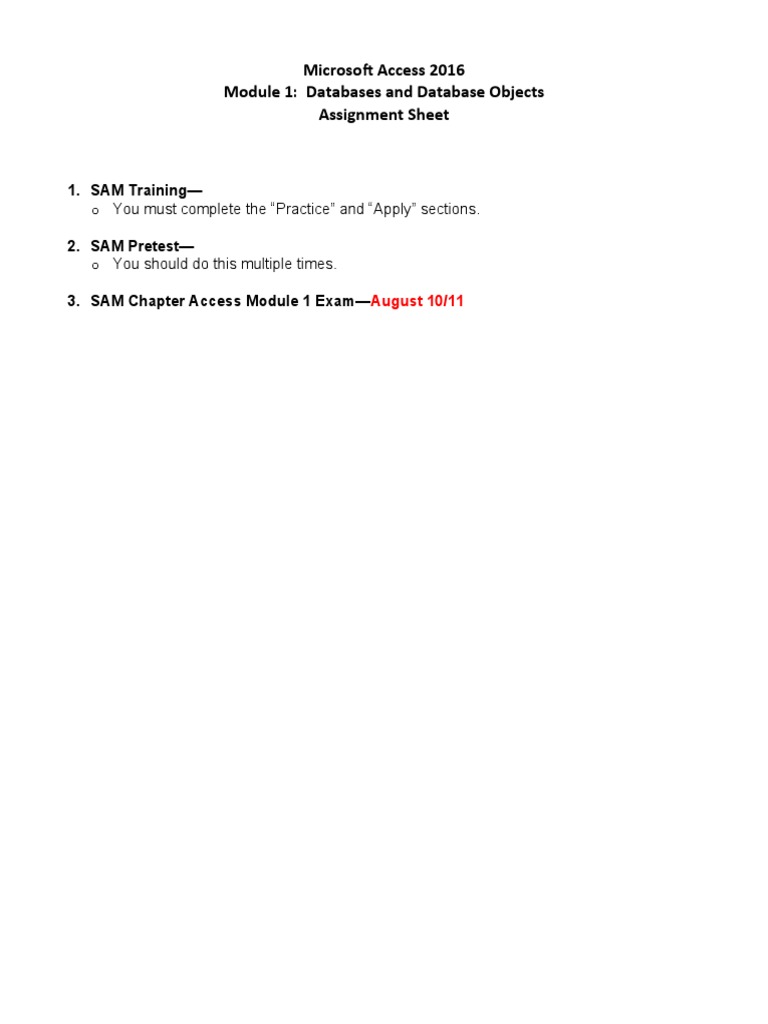 Module 1 Assignment Sheet | PDF