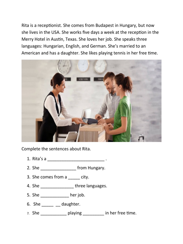 Rita The Receptionist English Practice | PDF