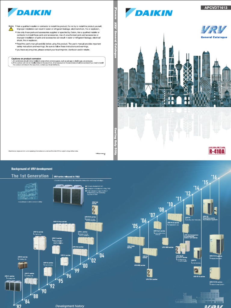 VRV General Catalogue - Cooling Only 50Hz - APCVDT1613 (Low Res) | PDF | Air Conditioning | Heat ...