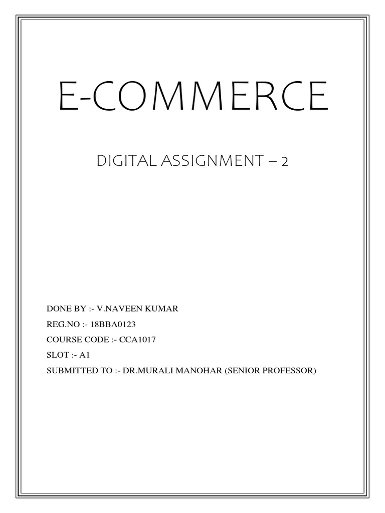 E-Commerce: Digital Assignment - 2 | PDF | Web Server | Internet & Web