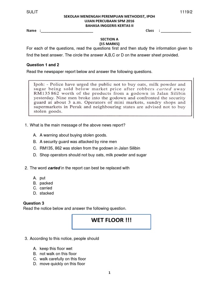 2016 SPM Trial Paper 2 PDF | PDF