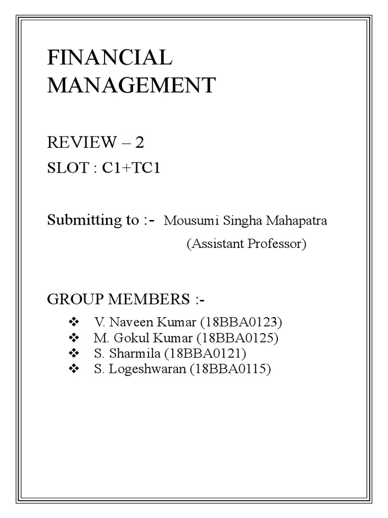 Financial Management: Review - 2 | Download Free PDF ...