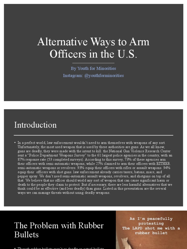 Alternative Ways To Arm Officers in The U.S.: by Youth For Minorities ...