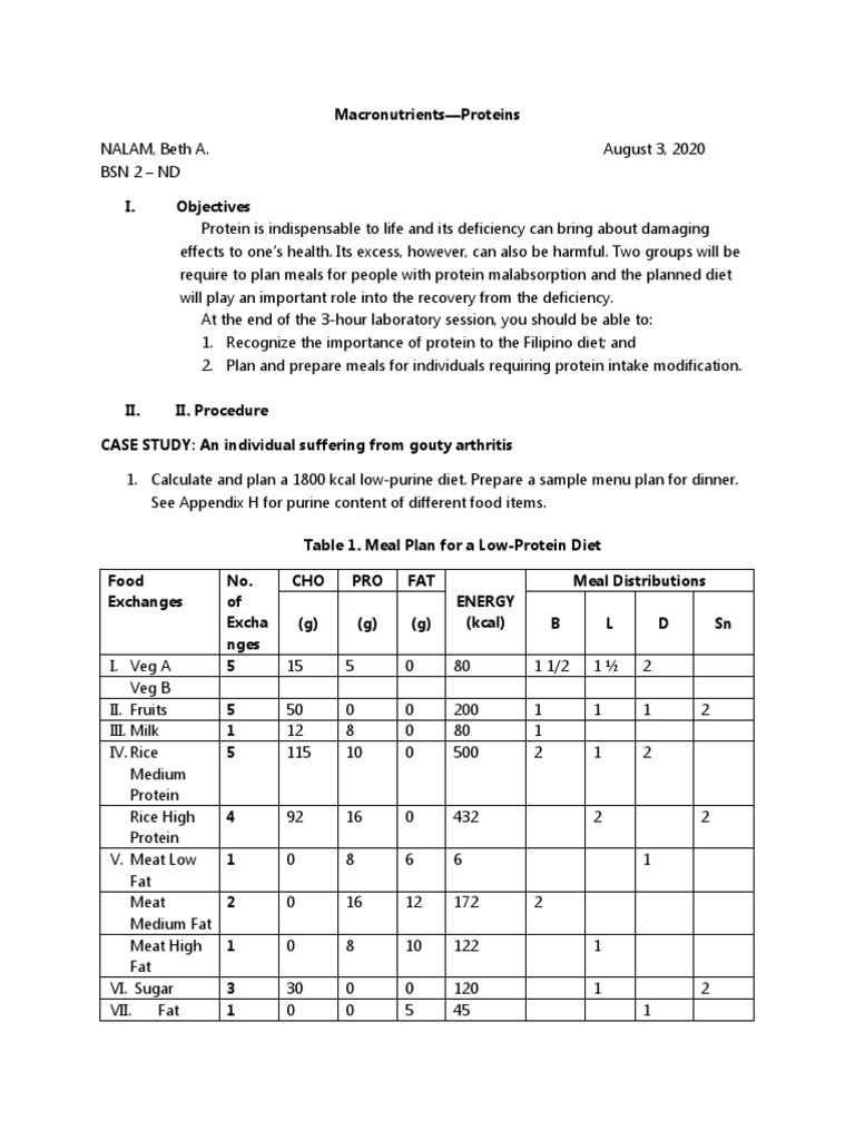 Nutri Lab Activity 2 Macronutrients With Draft | PDF | Malnutrition ...