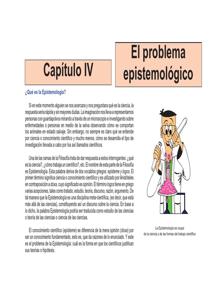 Capítulo IV El Problema Epistemológico: ¿Qué Es La Epistemología? | PDF | Razonamiento inductivo ...