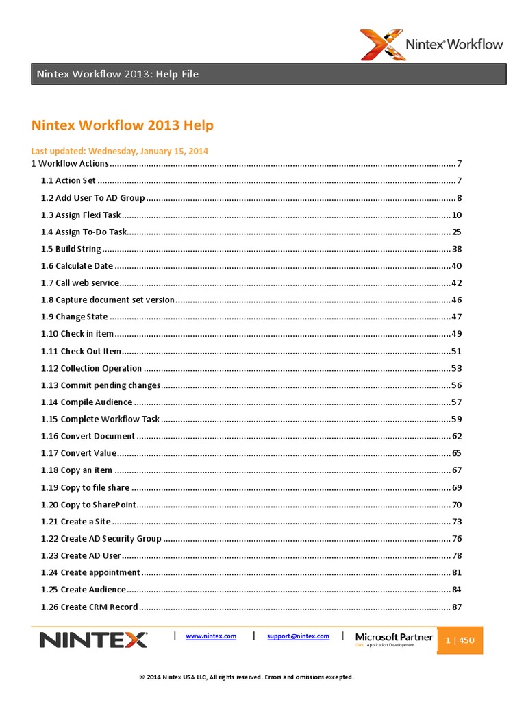 Nintex Workflow 2013 Helpfile | PDF | Active Directory | Icon (Computing)