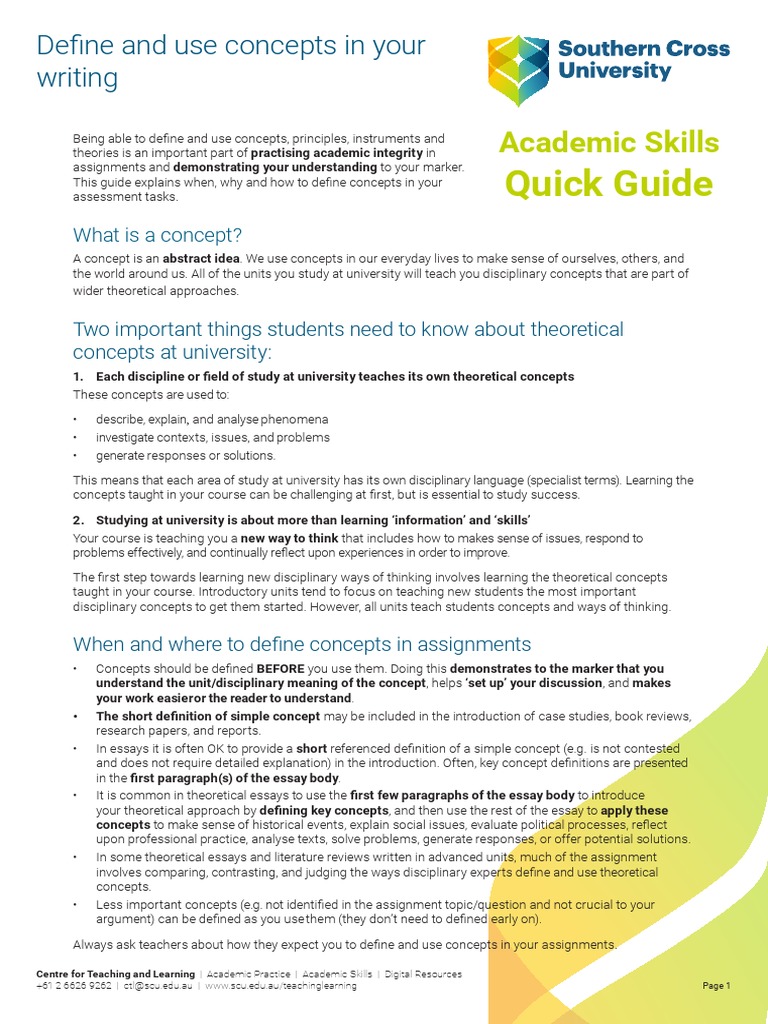 Define and Use Concepts in Your Writing | PDF | Concept | Essays