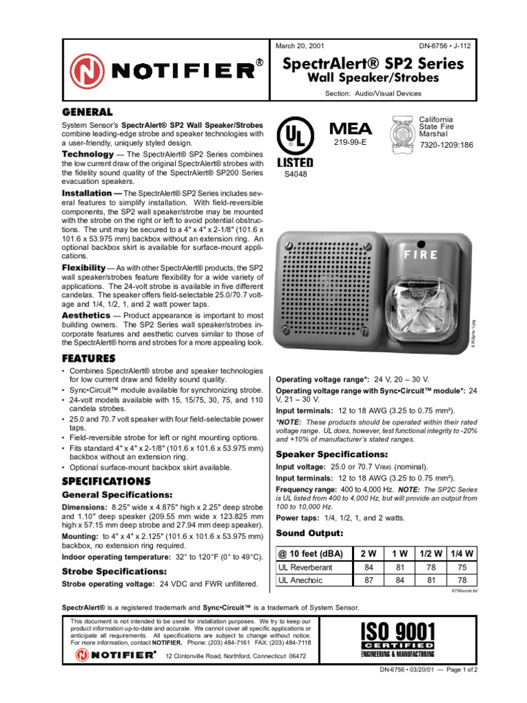 Spectralert® Sp2 Series: General | Download Free PDF | Electrical ...