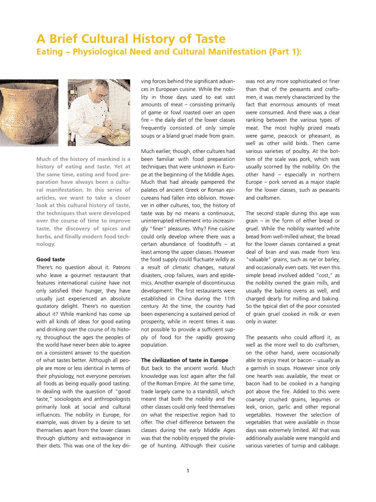 Cultural Evolution of Taste | PDF