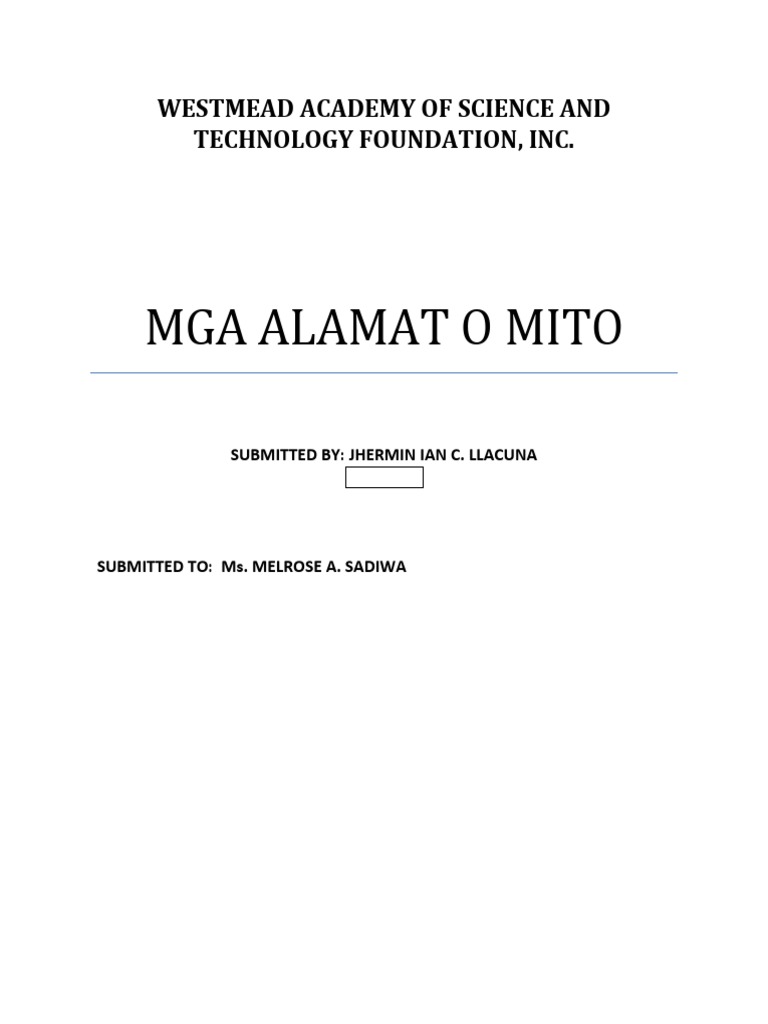 Mga Alamat o Mito | PDF