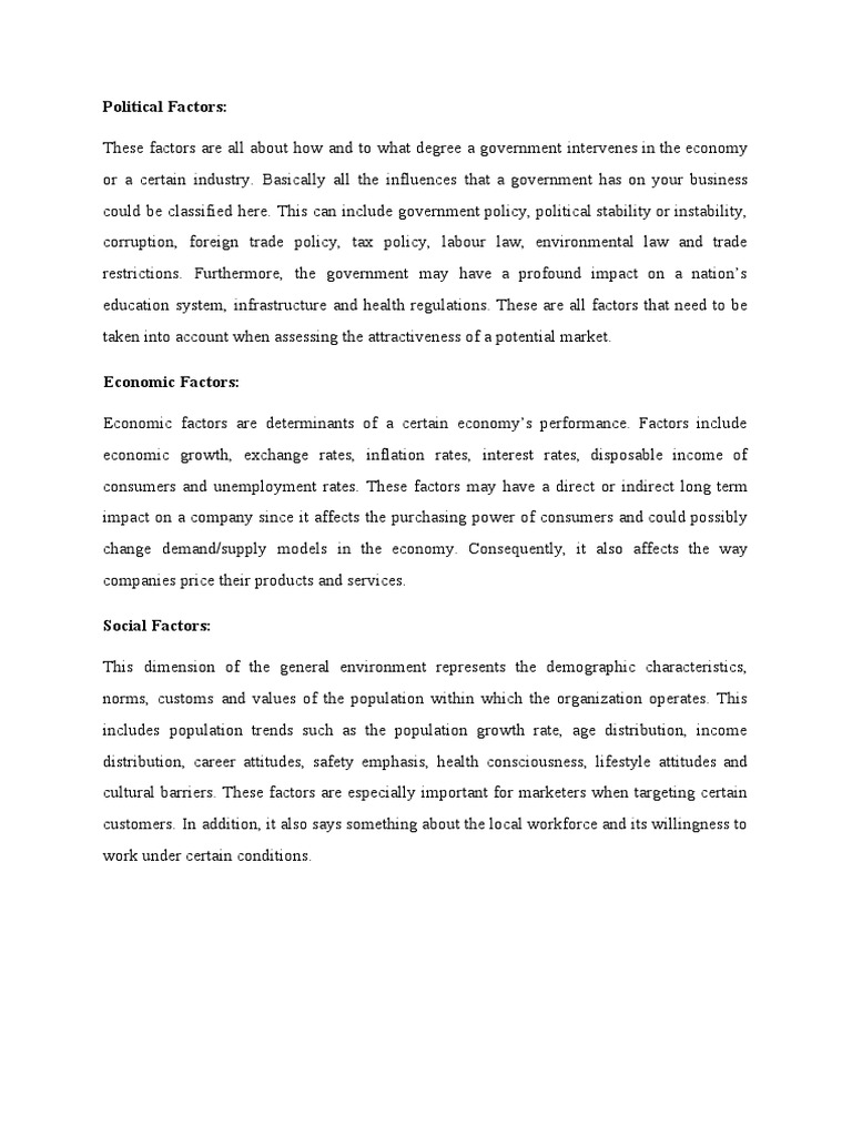 Scanning The Environment: PESTEL Analysis | PDF | Economic Growth ...