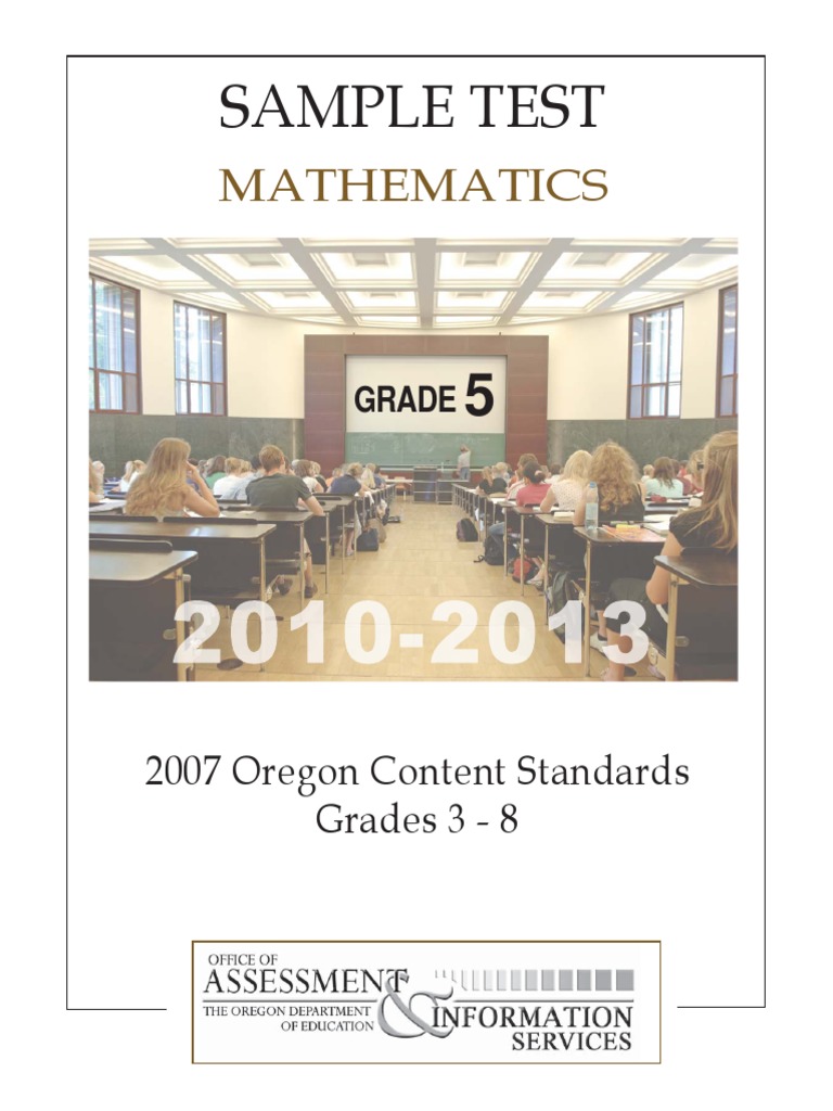 Ma Sampletest gr5 - 2010 13 PDF | PDF | Test (Assessment) | Multiple Choice